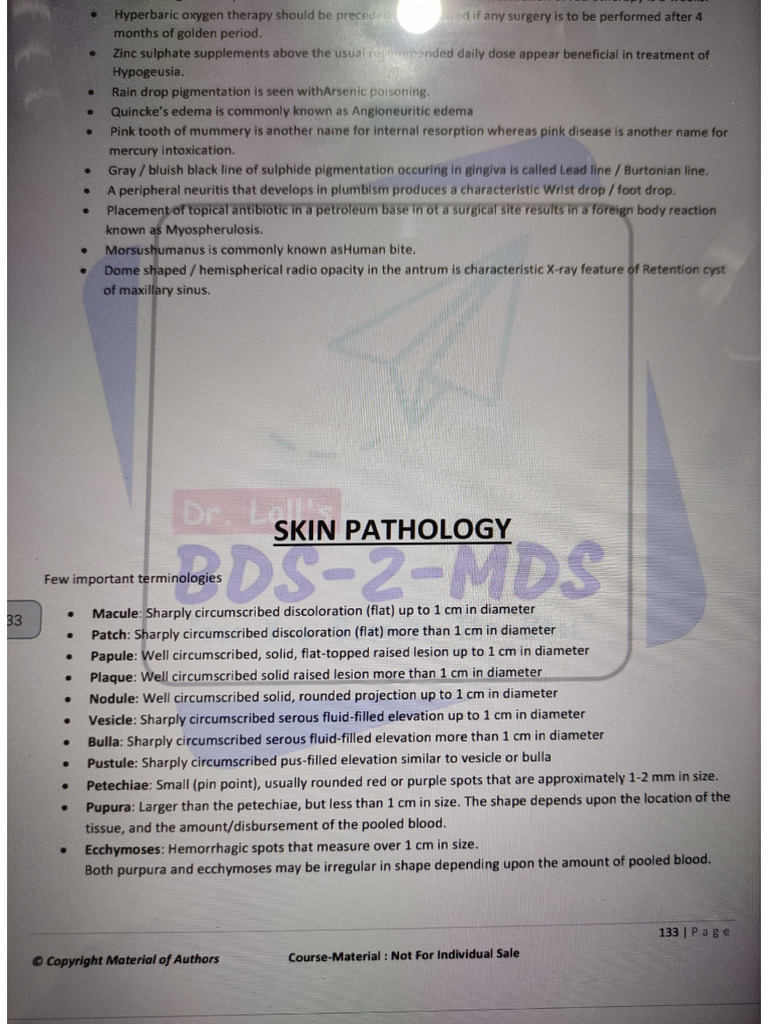 Skin Oral Pathology | PDF