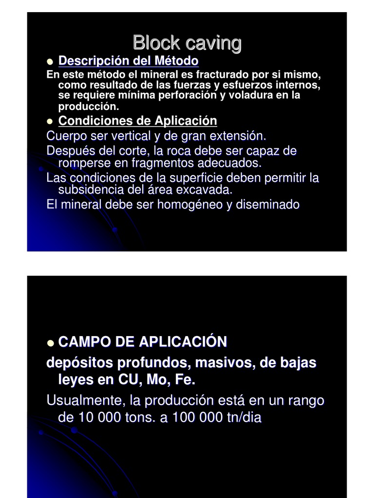 Block Caving | PDF | Naturaleza