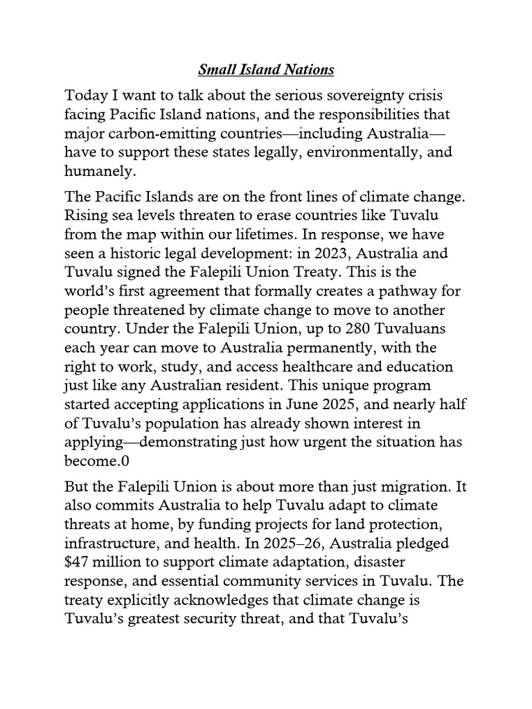 Small Island Nations | PDF | Natural Environment