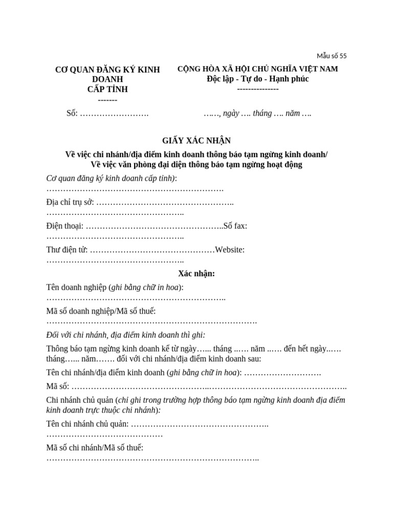Mẫu số 55-Pl1 | PDF