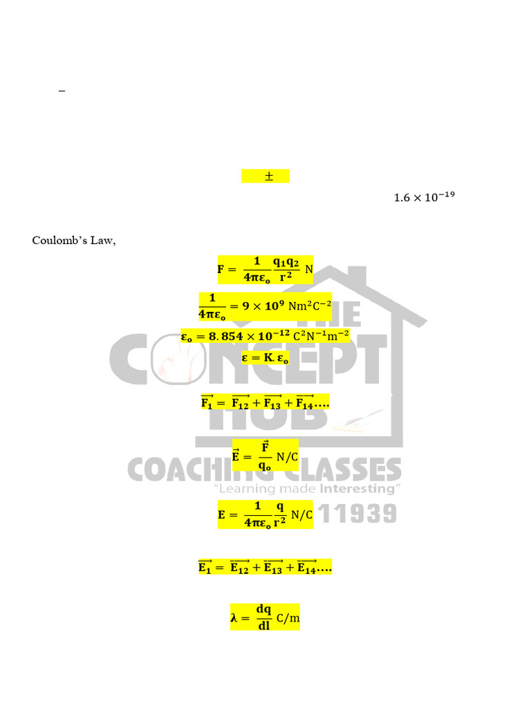 All Formulas - Class 12th PHYSICS - TCH | PDF | Electromagnetic Induction | Magnetic Field