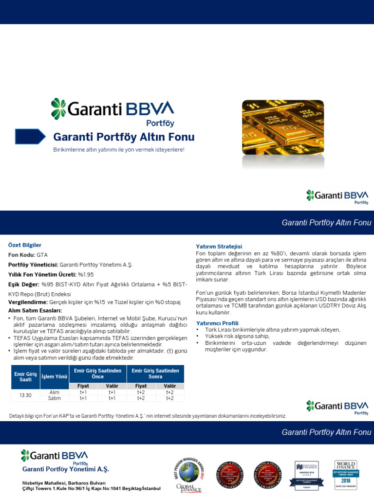 Garanti Portfoy Altin Fonu Brosur | PDF