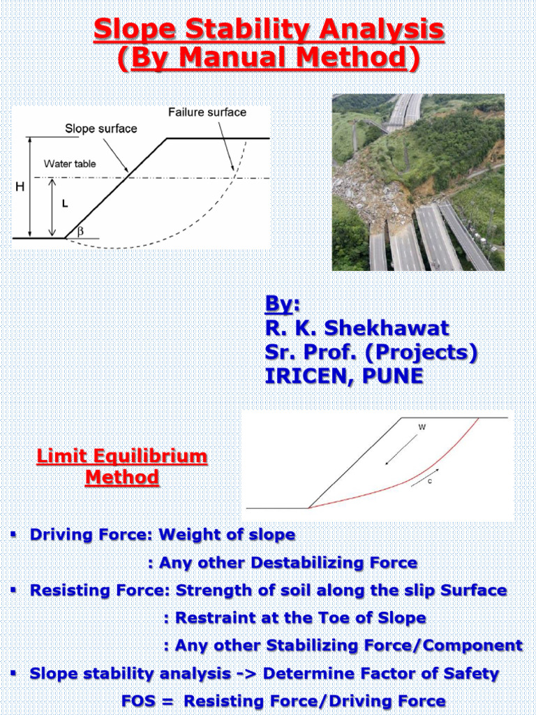 Slope Stability Analysis Manual Pdf Natural Materials Civil