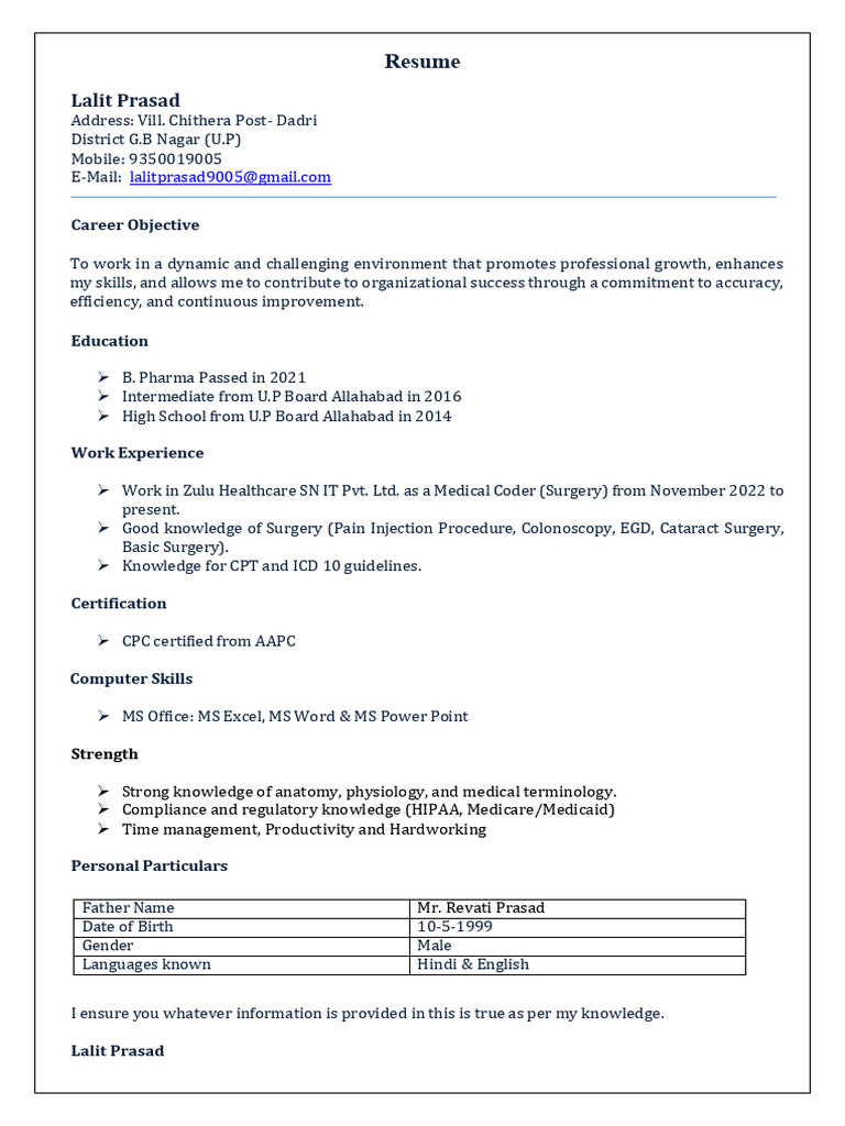 Lalit Resume New (1) | PDF