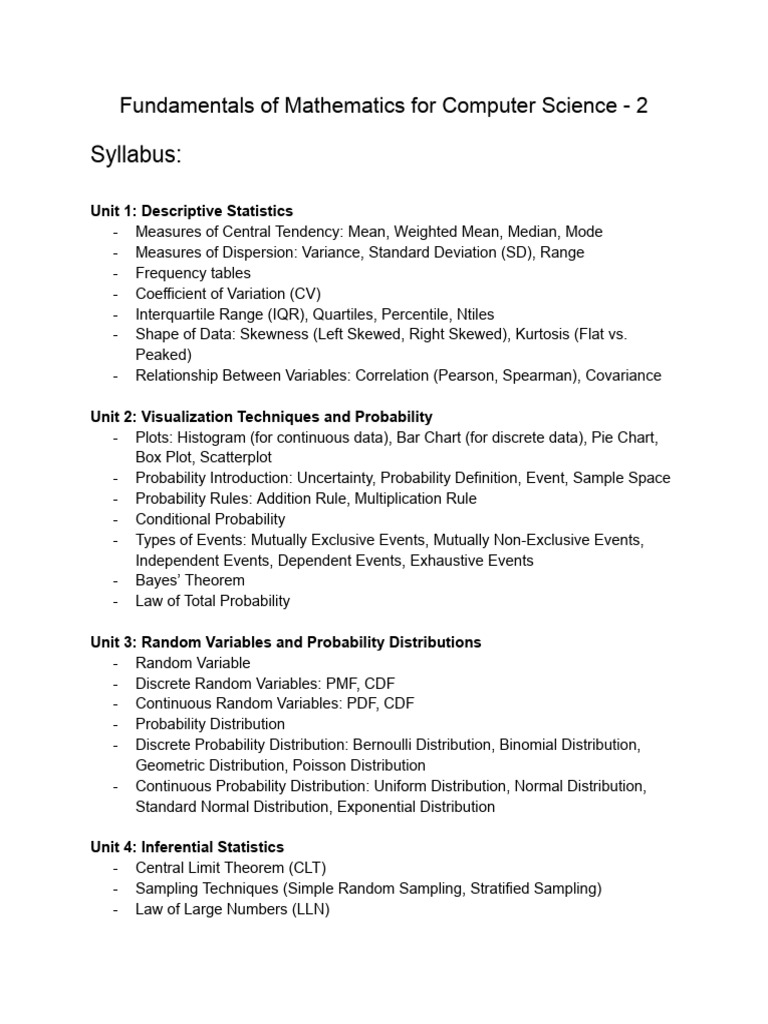 Maths Fundamentals for CS - Level 2 | PDF
