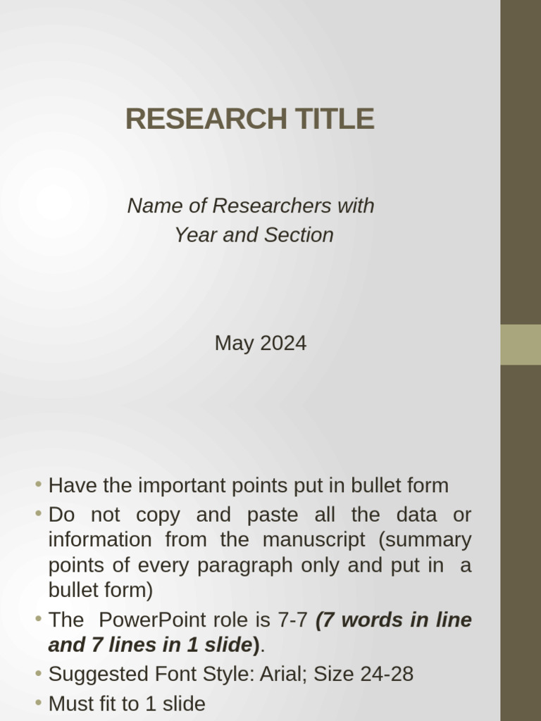 Research Presentation Guidelines Format | PDF