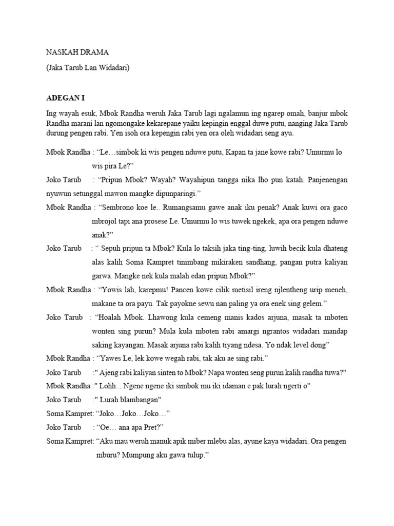 Naskah Drama Jaka Tarub | PDF
