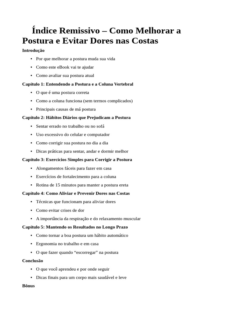 5.Como Melhorar a Postura e Evitar Dores Nas Costas | PDF | Dor nas costas | Dor