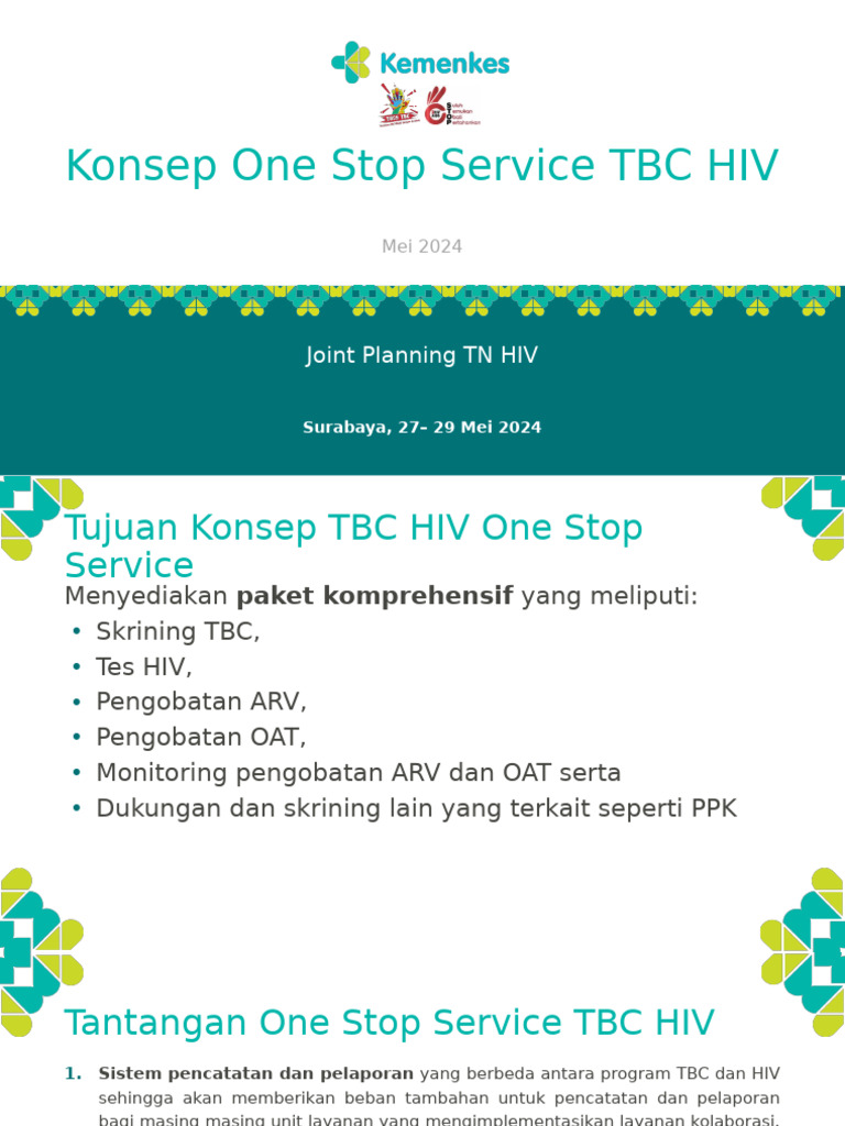 Skenario One Stop Service TBC HIV | PDF
