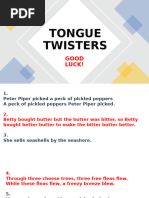 50 Fun Tongue Twisters for Pronunciation | PDF