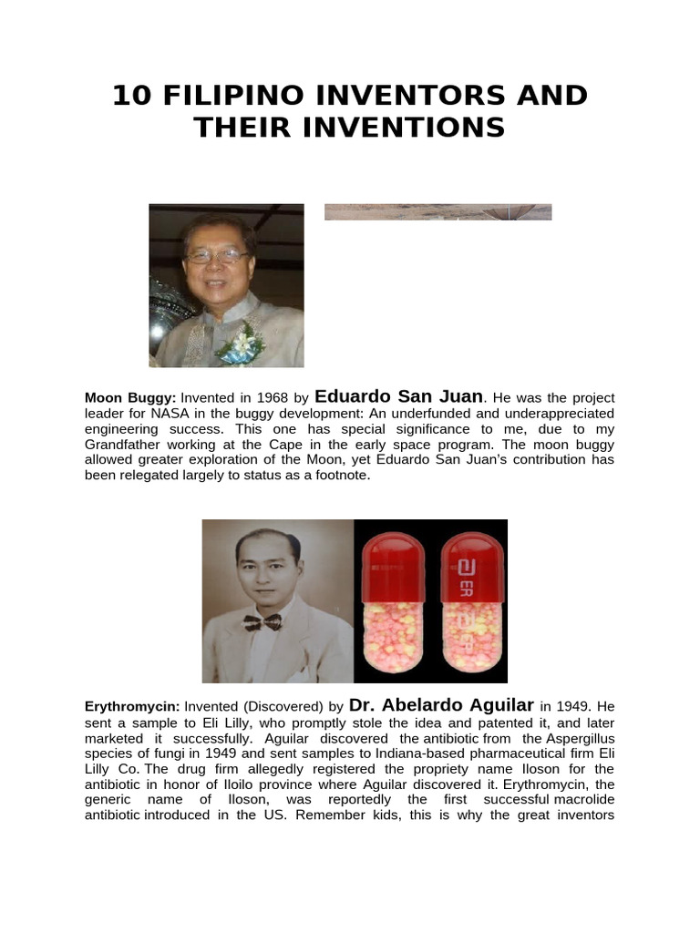 10 Filipino Inventors and Their Inventions - A4 | PDF