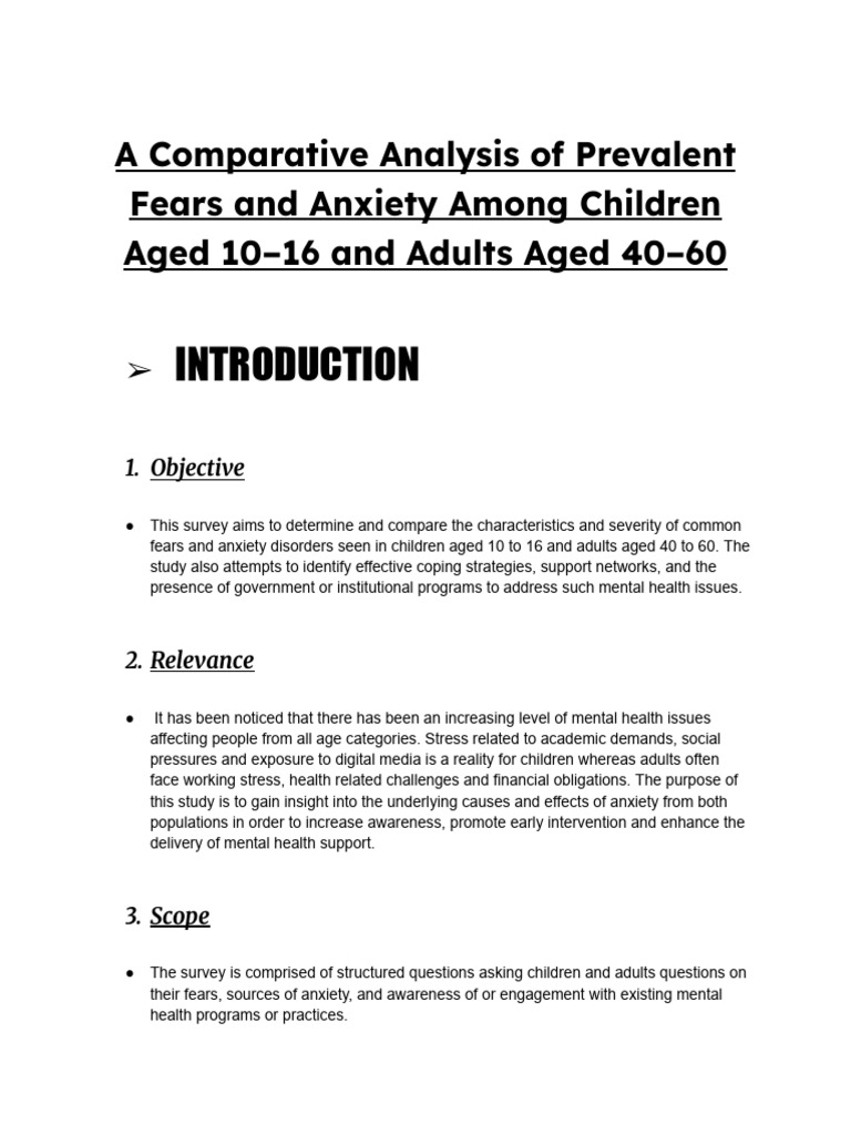 A Comparative Analysis of Prevalent Fears and Anxiety Among Children ...