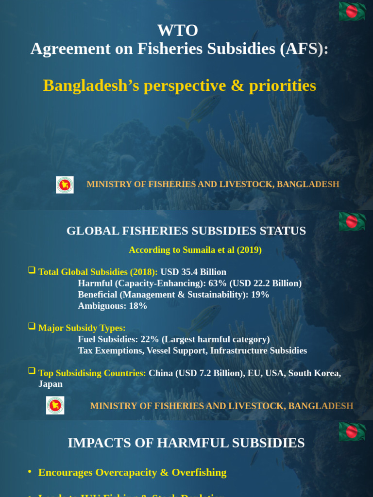 Bangladesh's View on WTO Fisheries Subsidies | PDF | Subsidy | Overfishing