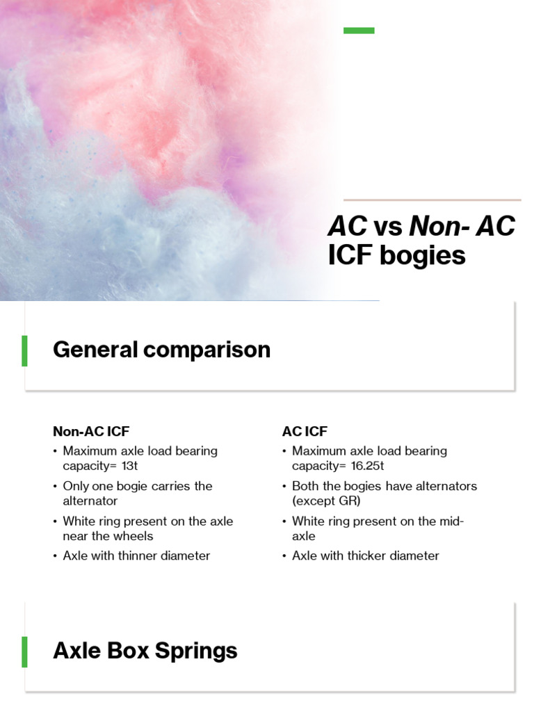 AC vs Non-AC ICF Bogies Comparison | PDF