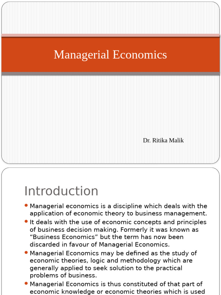 Managerial Economics | PDF | Economics | Decision Making