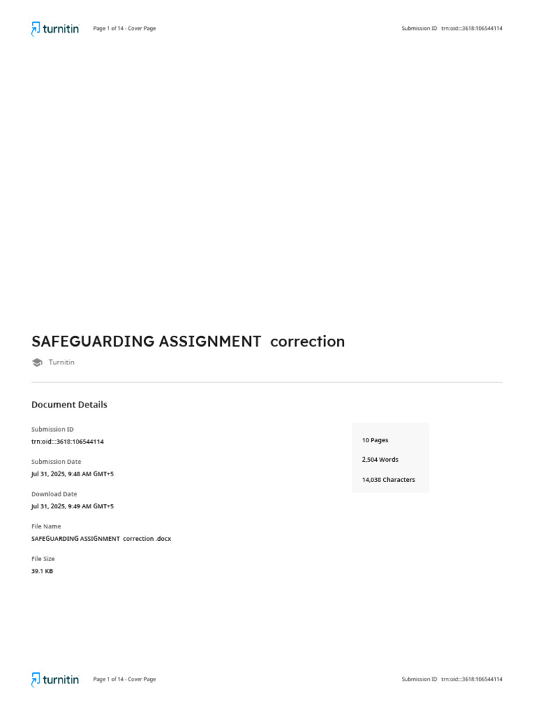 Similarity - Safeguarding Assignment Correction | PDF | Citation ...