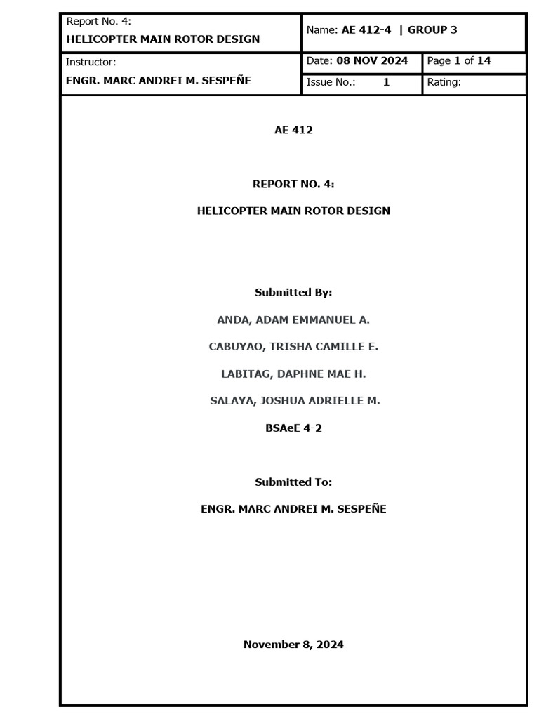 PROP-Report-04-Group-3-Issue-01 | PDF | Helicopter Rotor | Lift (Force)