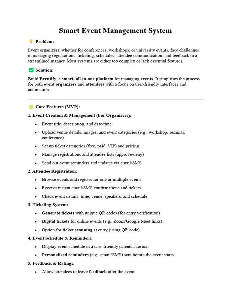 Smart Event Management System | PDF | Qr Code | Computing