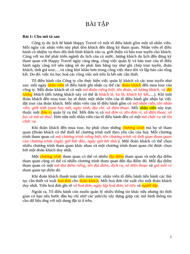 Bai Tap 1-Dap An | PDF