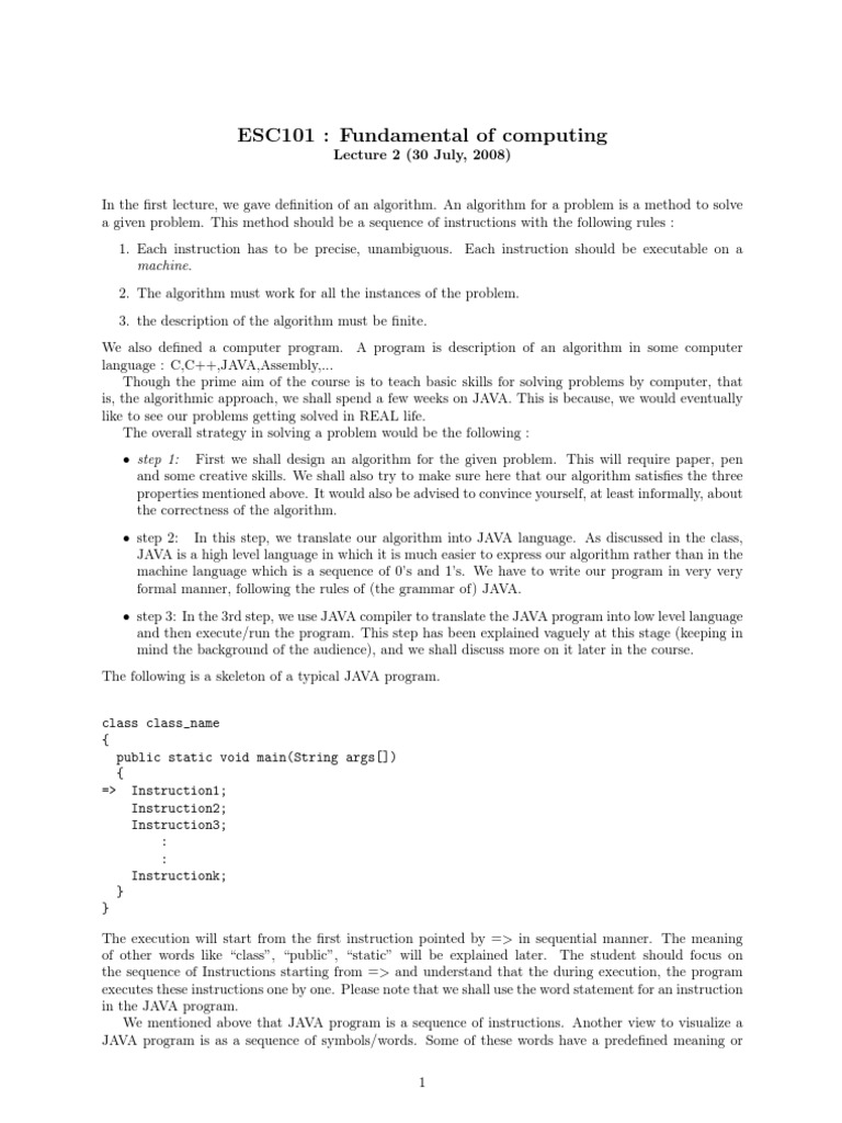 Lec 2 | PDF | Computer Program | Programming