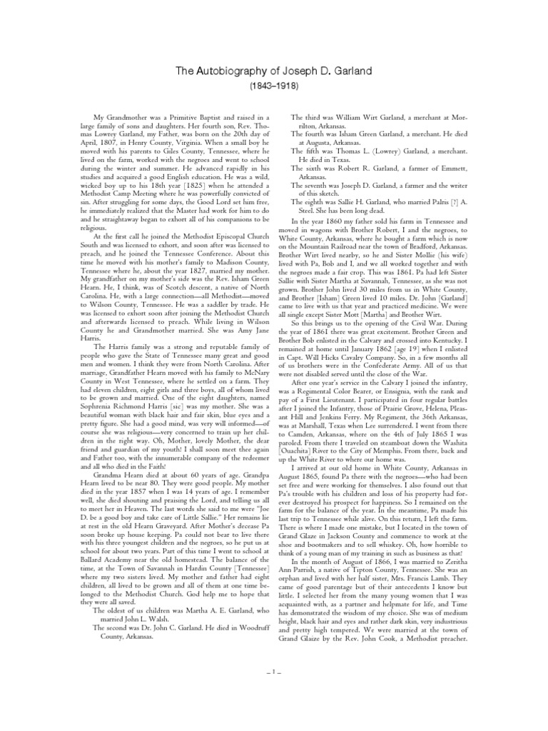 Autobiography of Joseph Garland | Download Free PDF | Methodism