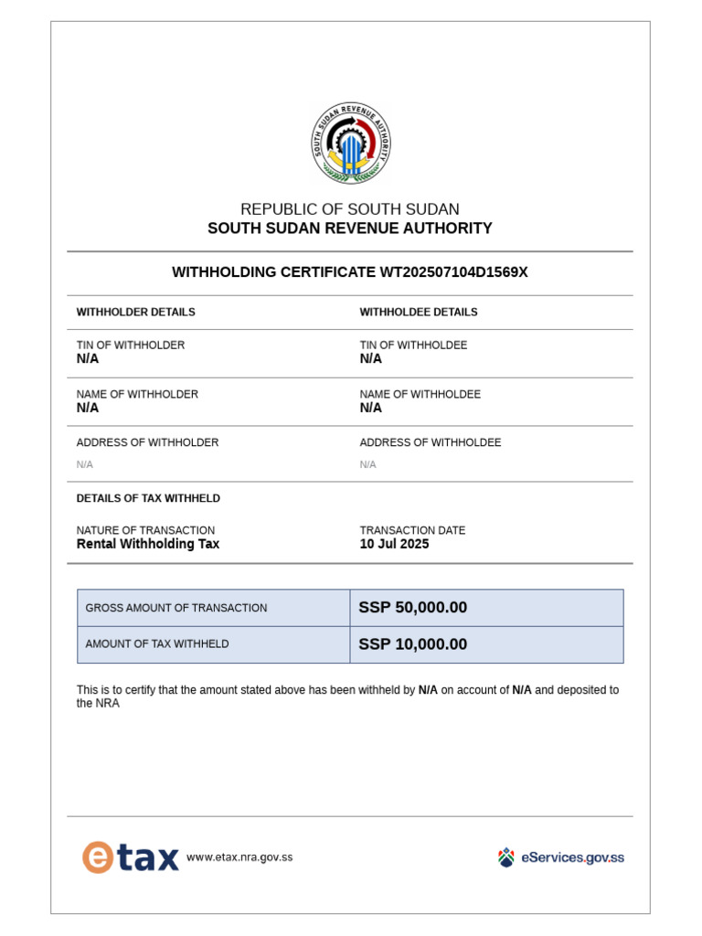 Withholding Certificate | PDF