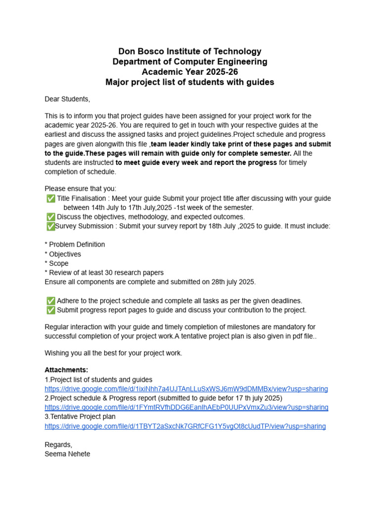 Allocation of Project Guides | PDF