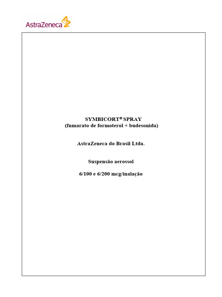 Symbicort Spray Bula Paciente | PDF | Asma | Doença de obstrução ...