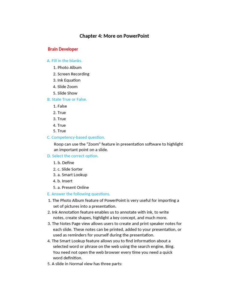 PowerPoint Features for Grade 6 | PDF