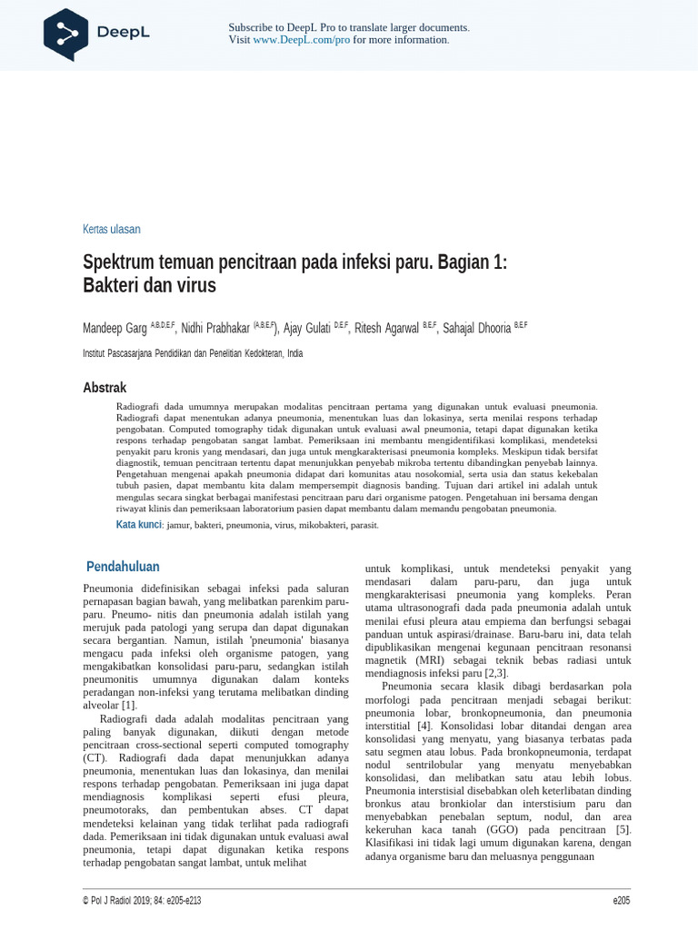 Pneumonia Bacterial and Viral Journal Translated | PDF
