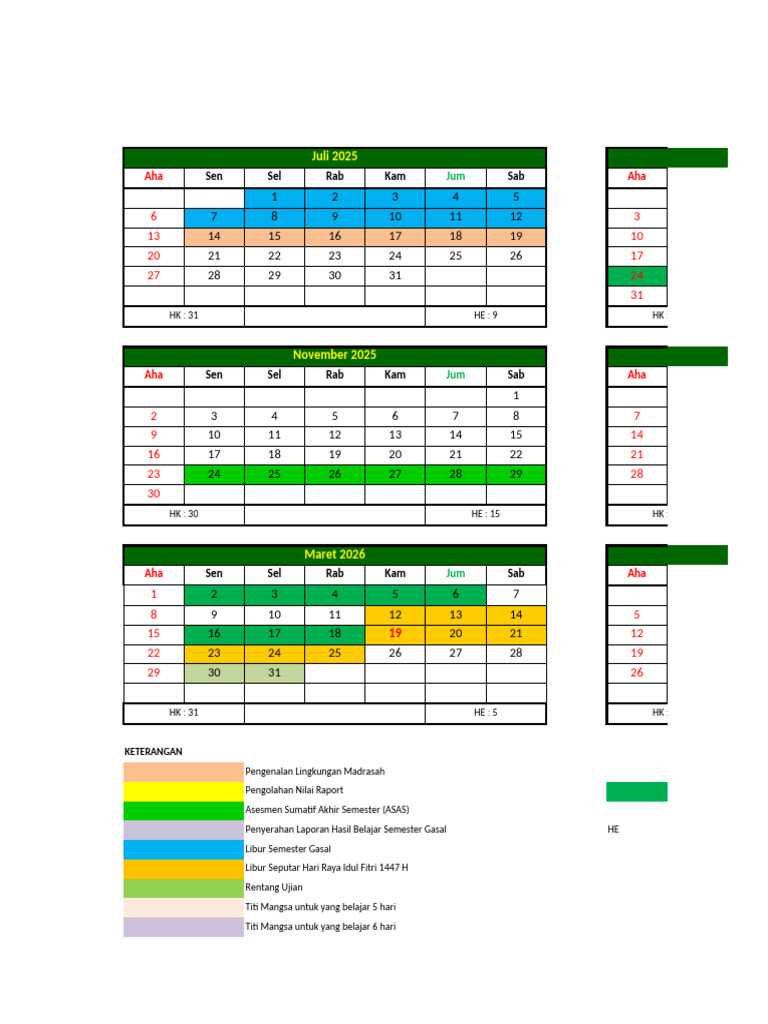 Kalender Pendidikan 2025 2026 Madrasah Pdf