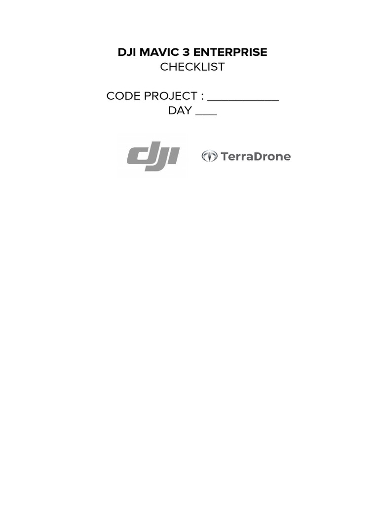 Mavic 3 Enterprise Pre-Flight Checklist | PDF | Unmanned Aerial Vehicle | Aviation