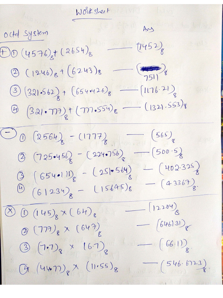 3. Worksheet Octal | PDF