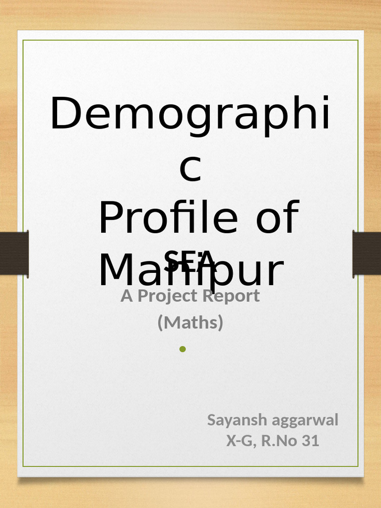 Demographic Profile of Manipur[1] | PDF