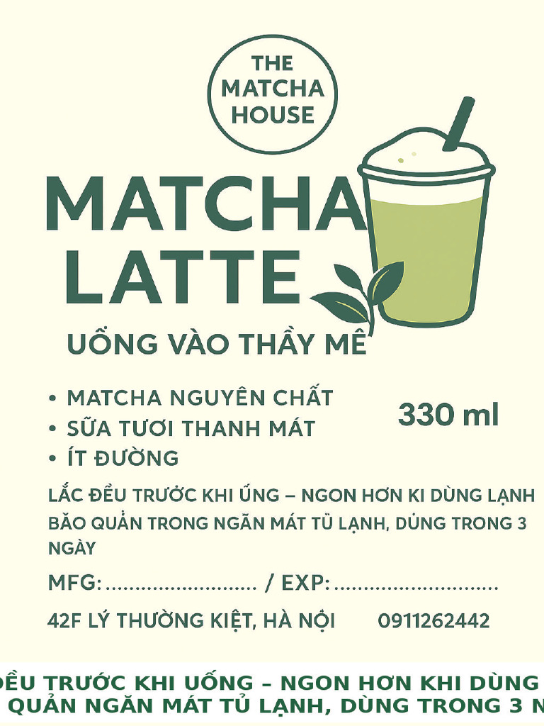 Matcha Latte Label Edited CMYK | PDF