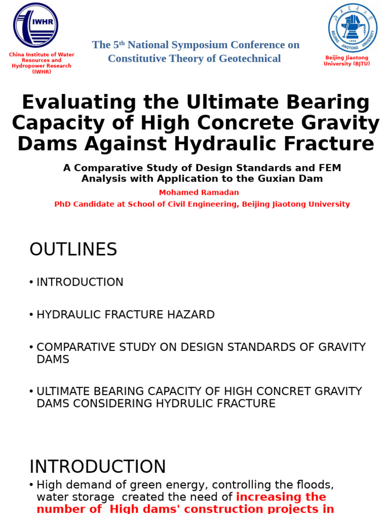 Evaluating the Ultimate Bearing Capacity of High Concrete Gravity Dams Against Hydraulic ...