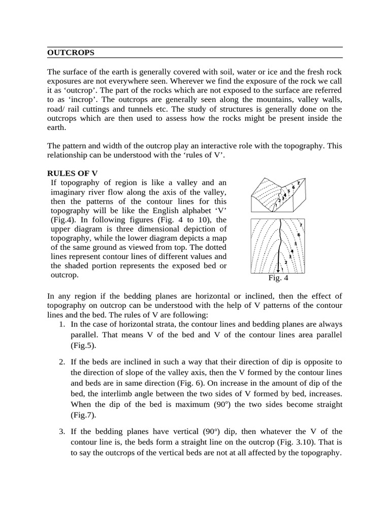 Rules of V and outcrop pattern | PDF | Contour Line | Topography