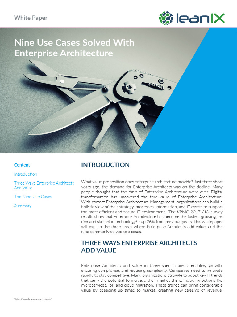 Enterprise Architecture Value and Use Cases | PDF | Cloud Computing ...