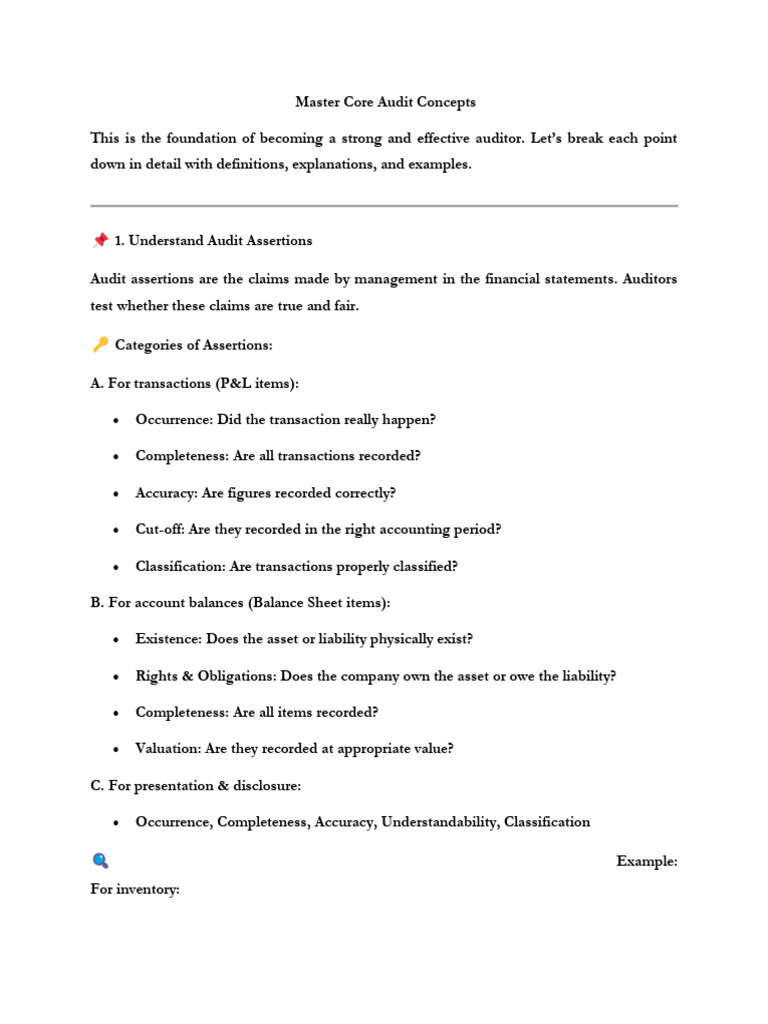 Core Audit Concepts | PDF