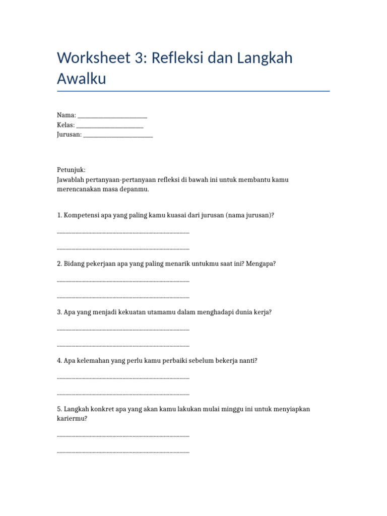 Worksheet_3_Refleksi_dan_Langkah_Awalku | PDF