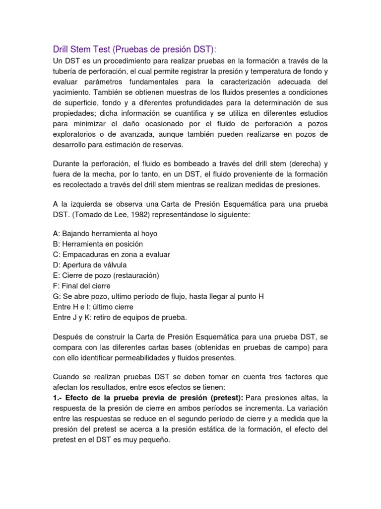 Drill Stem Test Pdf Permeabilidad Ciencias De La Tierra Presión