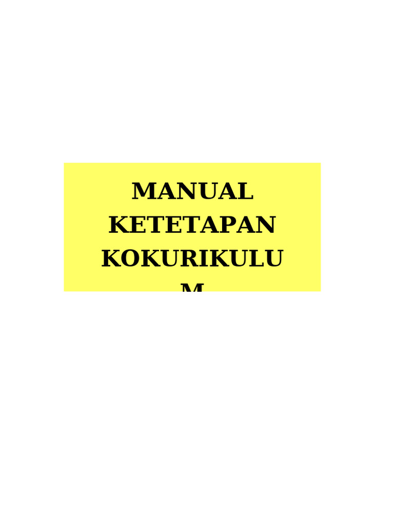 Ketetapan Kokurikulum SK Contoh | PDF
