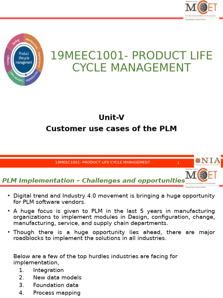PLM Unit 5 | PDF