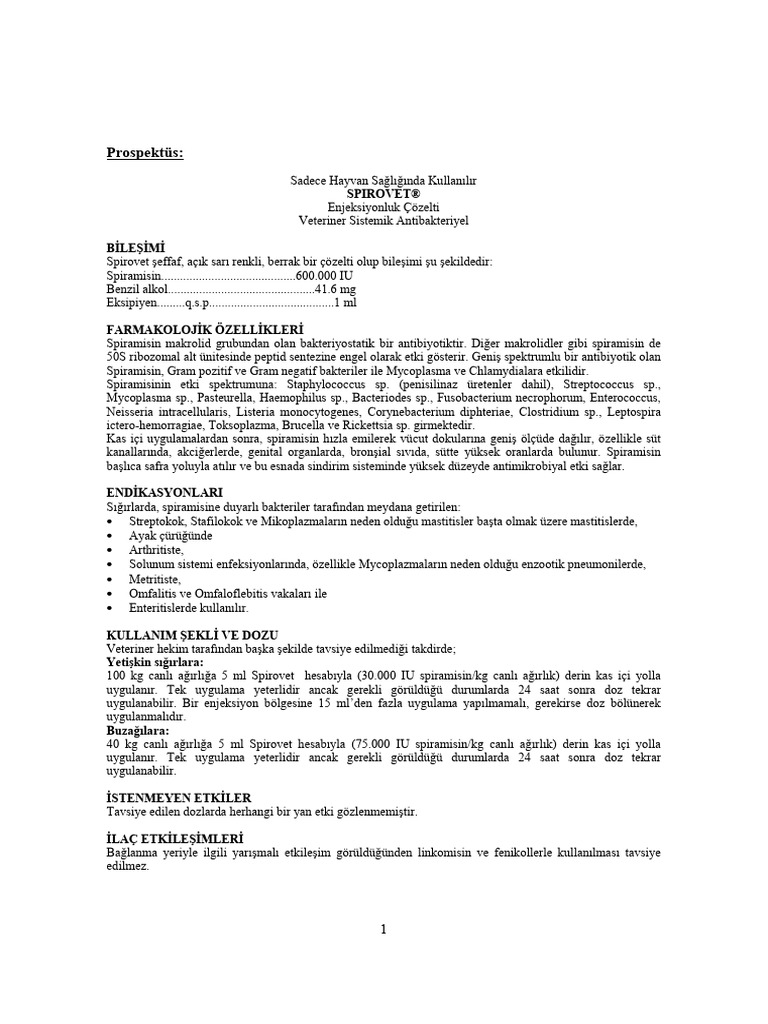 SPIROVET Prospektüs | PDF