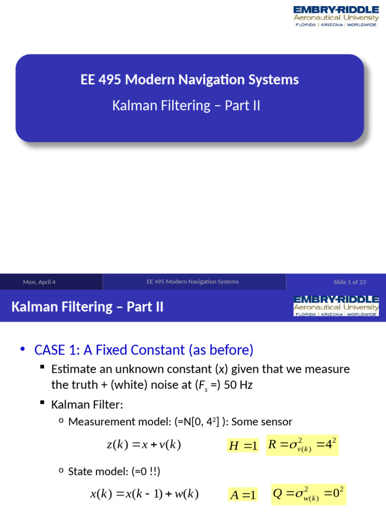 Kalman Filtering in Navigation Systems | PDF | Kalman Filter | Mechanics