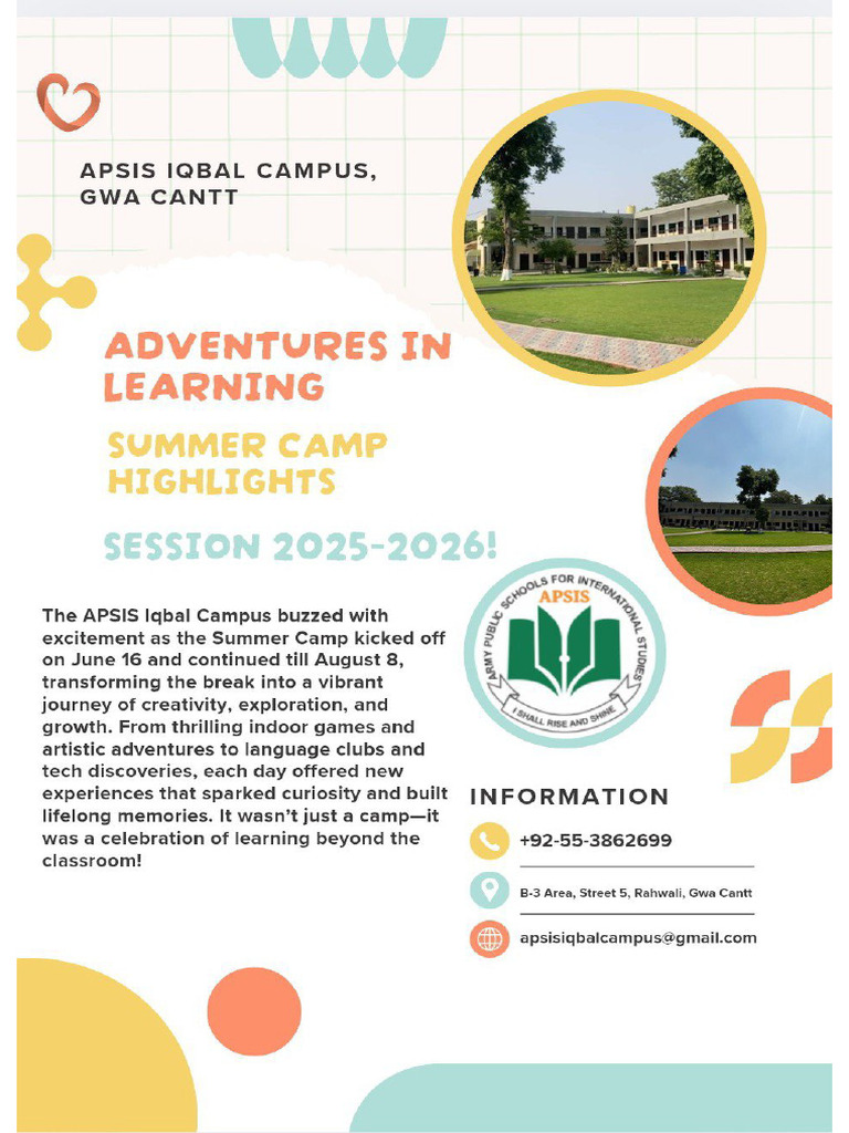 Updated Newsletter Summer Camp, 2025 | PDF
