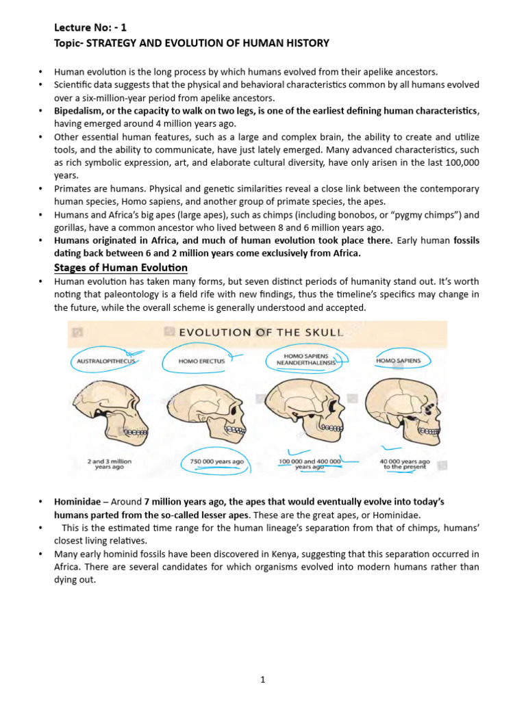 History Lec 1-15 (1) | PDF | Human Evolution | Homo