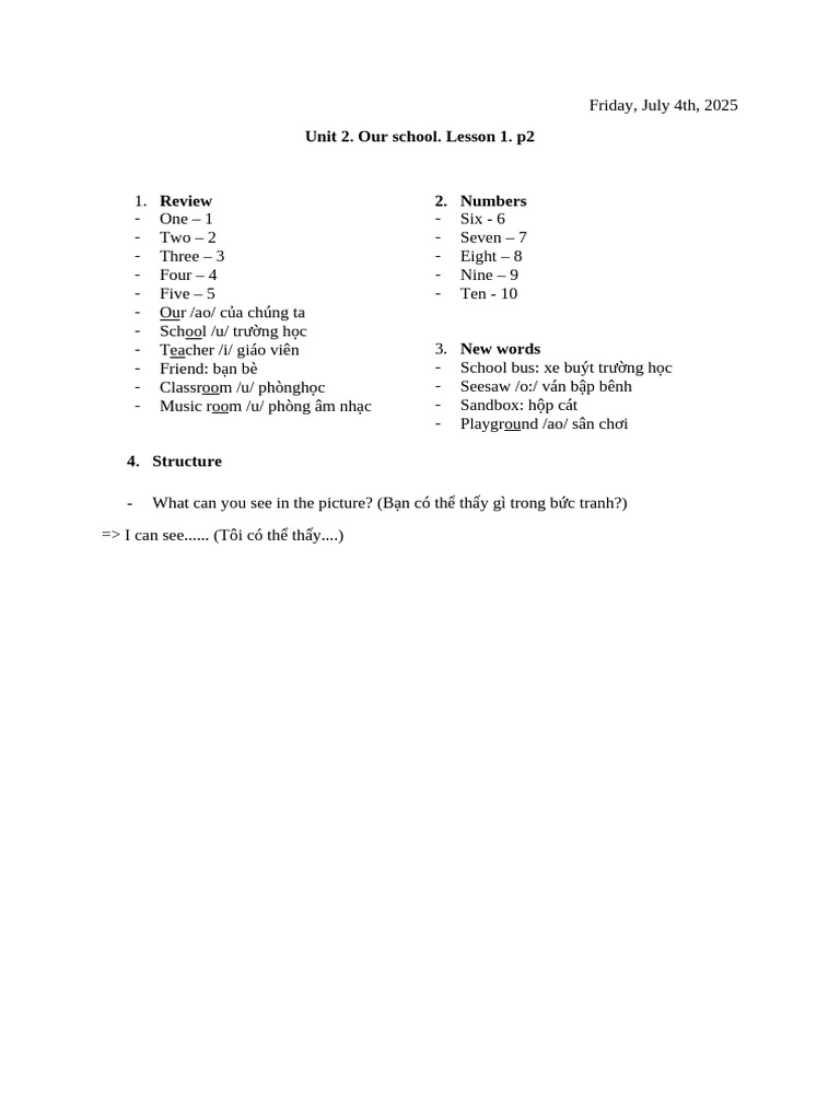 2c. Unit 2. Lesson 1.p2 | PDF