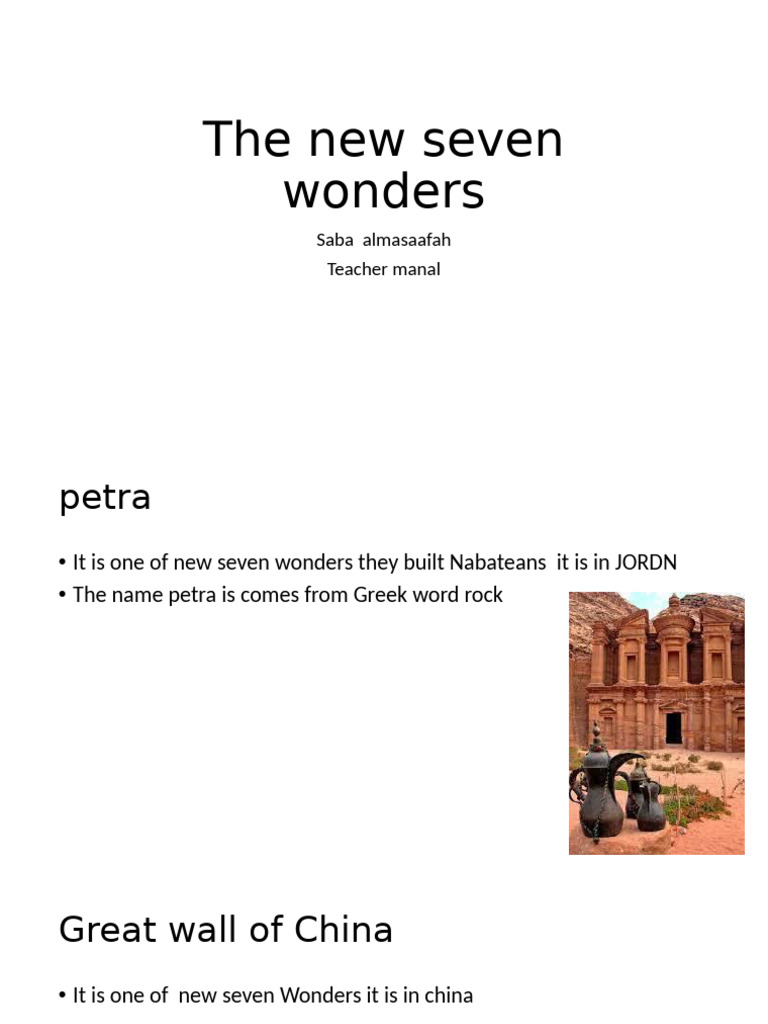 New Seven Wonders Overview | PDF