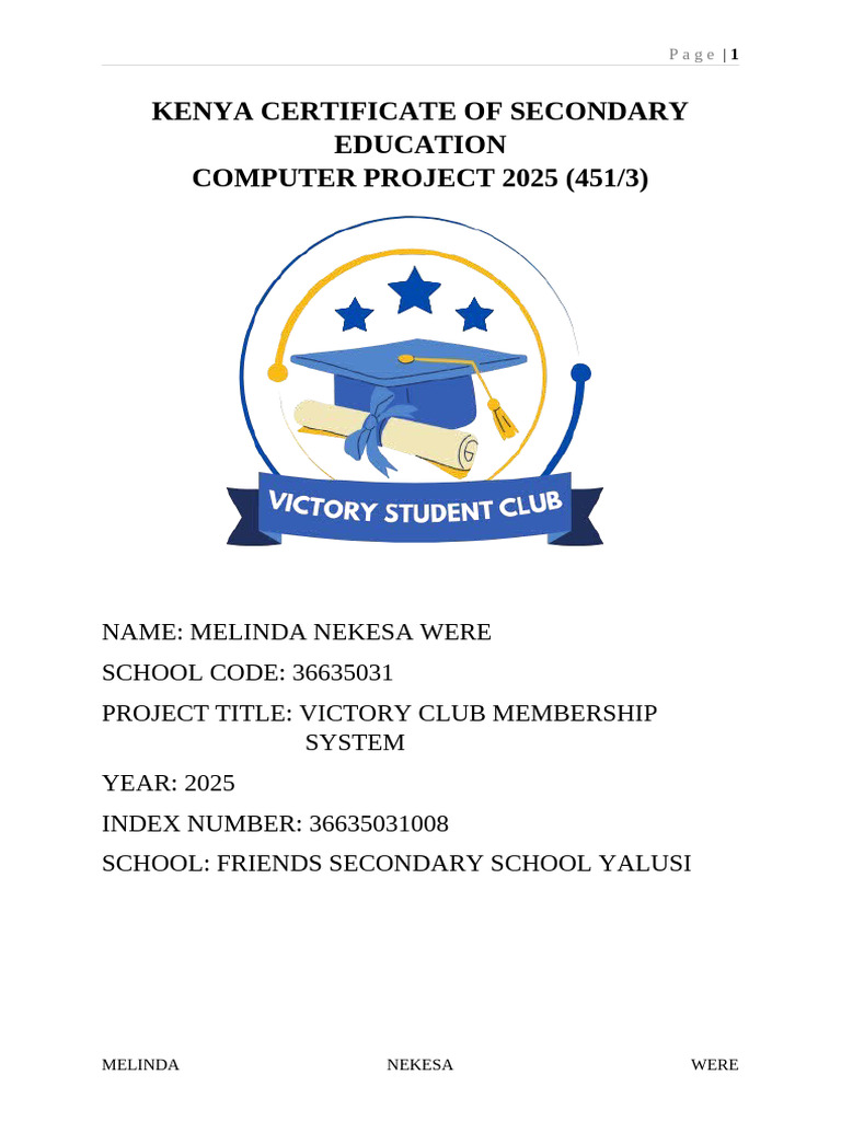 Victory Club Membership System Project | PDF | Usability | Computer ...